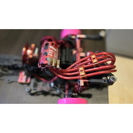 RC Model Car 10AWG motor cable manager wire fixation clamp RED